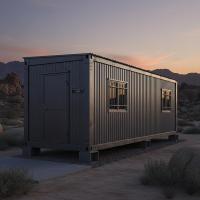 China Compact Fire Resistant Metal Fab Homes Camp Steel Shelter Building 8.28m for sale