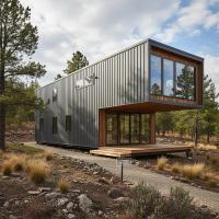 China Weather Resistant T Model Prefab House  Residential Living Steel Manufactured Homes for sale