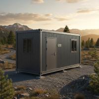 China Compact Fire Resistant Metal Fab Homes Camp Steel Shelter Building 8.28m for sale