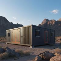 China Compact Fire Resistant Metal Fab Homes Camp Steel Shelter Building 8.28m for sale