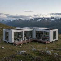 China Weather Resistant T Model Prefab House  Residential Living Steel Manufactured Homes for sale
