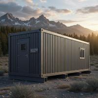 China Compact Fire Resistant Metal Fab Homes Camp Steel Shelter Building 8.28m for sale