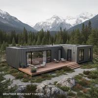 China Weather Resistant T Model Prefab House  Residential Living Steel Manufactured Homes for sale