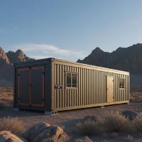 China Compact Fire Resistant Metal Fab Homes Camp Steel Shelter Building 8.28m for sale
