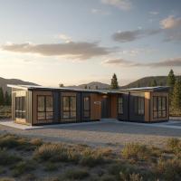 China Weather Resistant T Model Prefab House  Residential Living Steel Manufactured Homes for sale