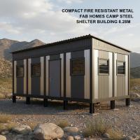 China Compact Fire Resistant Metal Fab Homes Camp Steel Shelter Building 8.28m for sale