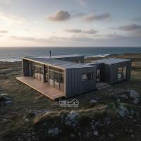 China Weather Resistant T Model Prefab House  Residential Living Steel Manufactured Homes for sale