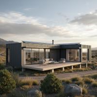 China Weather Resistant T Model Prefab House  Residential Living Steel Manufactured Homes for sale