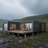 China Weather Resistant T Model Prefab House  Residential Living Steel Manufactured Homes for sale