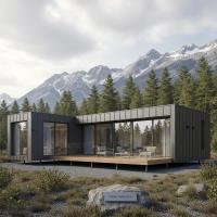 China Weather Resistant T Model Prefab House  Residential Living Steel Manufactured Homes for sale