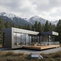 China Weather Resistant T Model Prefab House  Residential Living Steel Manufactured Homes for sale