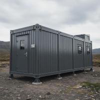 China Compact Fire Resistant Metal Fab Homes Camp Steel Shelter Building 8.28m for sale