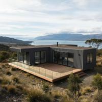 China Weather Resistant T Model Prefab House  Residential Living Steel Manufactured Homes for sale