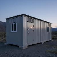 China Compact Fire Resistant Metal Fab Homes Camp Steel Shelter Building 8.28m for sale