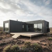 China Weather Resistant T Model Prefab House  Residential Living Steel Manufactured Homes for sale