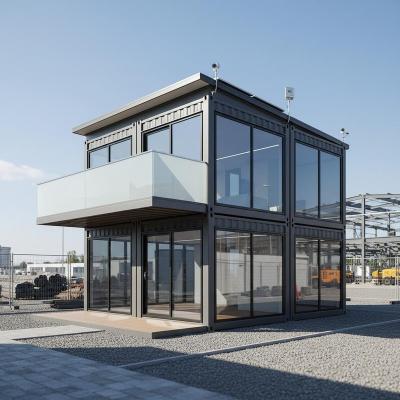 China Foldable Solar Powered Mobile Container House Off Grid Light Steel Frame Remote Site Prefab Cabin for sale