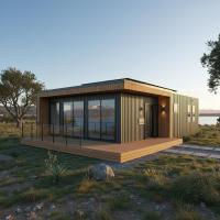 China Weather Resistant T Model Prefab House  Residential Living Steel Manufactured Homes for sale