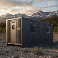 China Compact Fire Resistant Metal Fab Homes Camp Steel Shelter Building 8.28m for sale