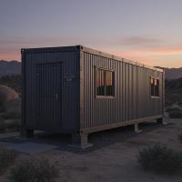 China Compact Fire Resistant Metal Fab Homes Camp Steel Shelter Building 8.28m for sale