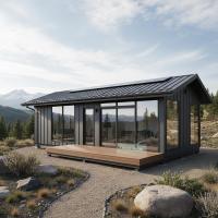 China Weather Resistant T Model Prefab House  Residential Living Steel Manufactured Homes for sale