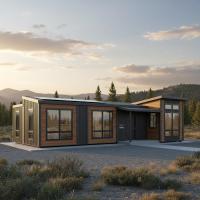 China Weather Resistant T Model Prefab House  Residential Living Steel Manufactured Homes for sale