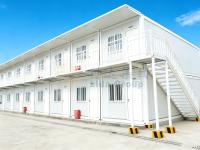 China Expandable Modular Flat Pack Container House with A1 Fire Rated Walls and Double-glazed Aluminum Curtain Wall for sale