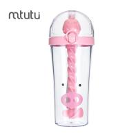 China Non slip 500ml Plastic Water Bottle With Straw for sale