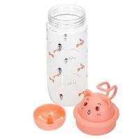China Soft Silicon Handle 500ml 107g Cartoon Reusable Water Bottle for sale