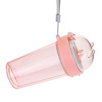 China Easy Cleaning Red 400ml Plastic Straw Water Bottle for sale