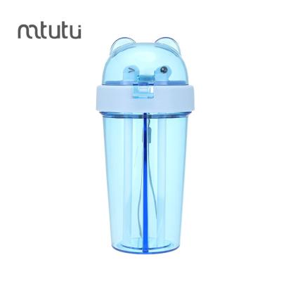 China 400ml Silicone Rubber Sealing 220g Plastic Straw Water Bottle for sale