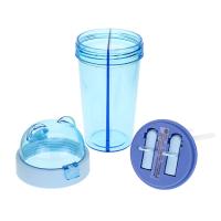 China 400ml Silicone Rubber Sealing 220g Plastic Straw Water Bottle for sale