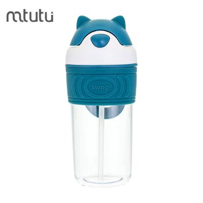 China Safe Material 400ml Kids Reusable Water Bottle With Straw for sale