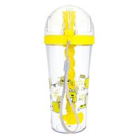 China Mtutu Convenient Rope 500ml Plastic Straw Water Bottle for sale