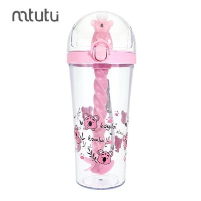 China Mtutu 220g 500ml Straw Lid Water Bottle For Kids for sale