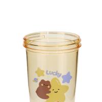 China Khaki 390ml OEM ODM Plastic Straw Water Bottle for sale