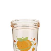 China Orange 390ml Plastic Straw Water Bottle For Children for sale