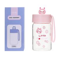 China 250ml High Borosilicate Personalized Glass Water Bottle for sale