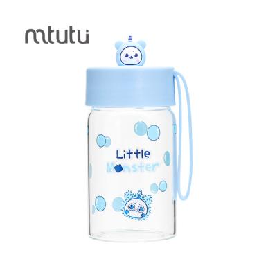 China 170g Glass Drinking Water Bottles , 250ml High Borosilicate Water Bottle for sale