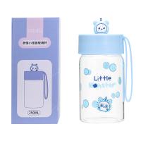 China 170g Glass Drinking Water Bottles , 250ml High Borosilicate Water Bottle for sale