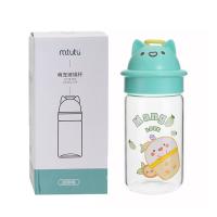 China 280ml Classy High Borosilicate Origins Glass Water Bottle for sale