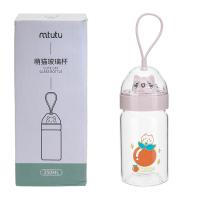 China Silica Handle 0.25L 180g Personalized Glass Water Bottle for sale
