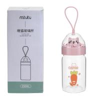 China Mtutu Pink 250ml Personalized Glass Water Bottle for sale