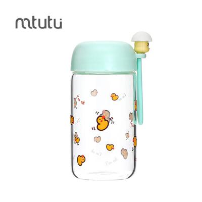 China Green Glass 280ml Children'S School Water Bottles for sale