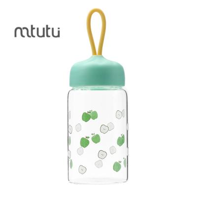 China Water Bottle Collection,Personalized Glass Water Bottle / Green for sale