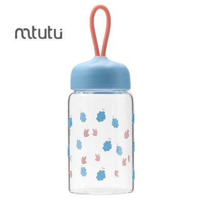 China Mtutu High Borosilicate Glass Bottles , 280ml Water Bottle Reusable for sale