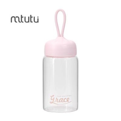 China Mtutu Lightweight 155g Eco Friendly Glass Water Bottles for sale