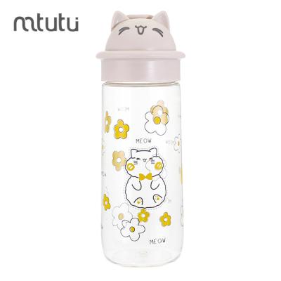 China Grey Color Silica Gel 16.9oz Cartoon Reusable Water Bottle for sale