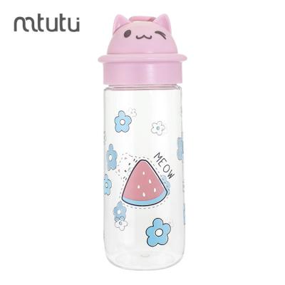 China 500ml Silicon Handle Cartoon Reusable Water Bottle for sale