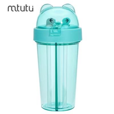 China Easy Carrying Stylish 420ml Drink Bottle With Straw for sale