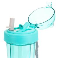 China Easy Carrying Stylish 420ml Drink Bottle With Straw for sale